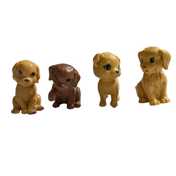 Toys | Vintage Hard Plastic Puppy Figurines Set Of 4 Pets For Fashion ...